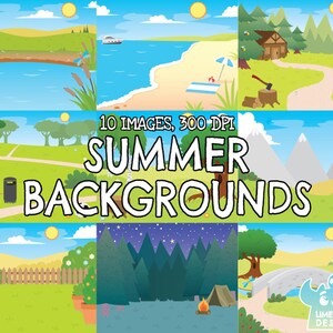 Seasonal Backgrounds Clipart Bundle 1, Black and White, Digital Stamps ...