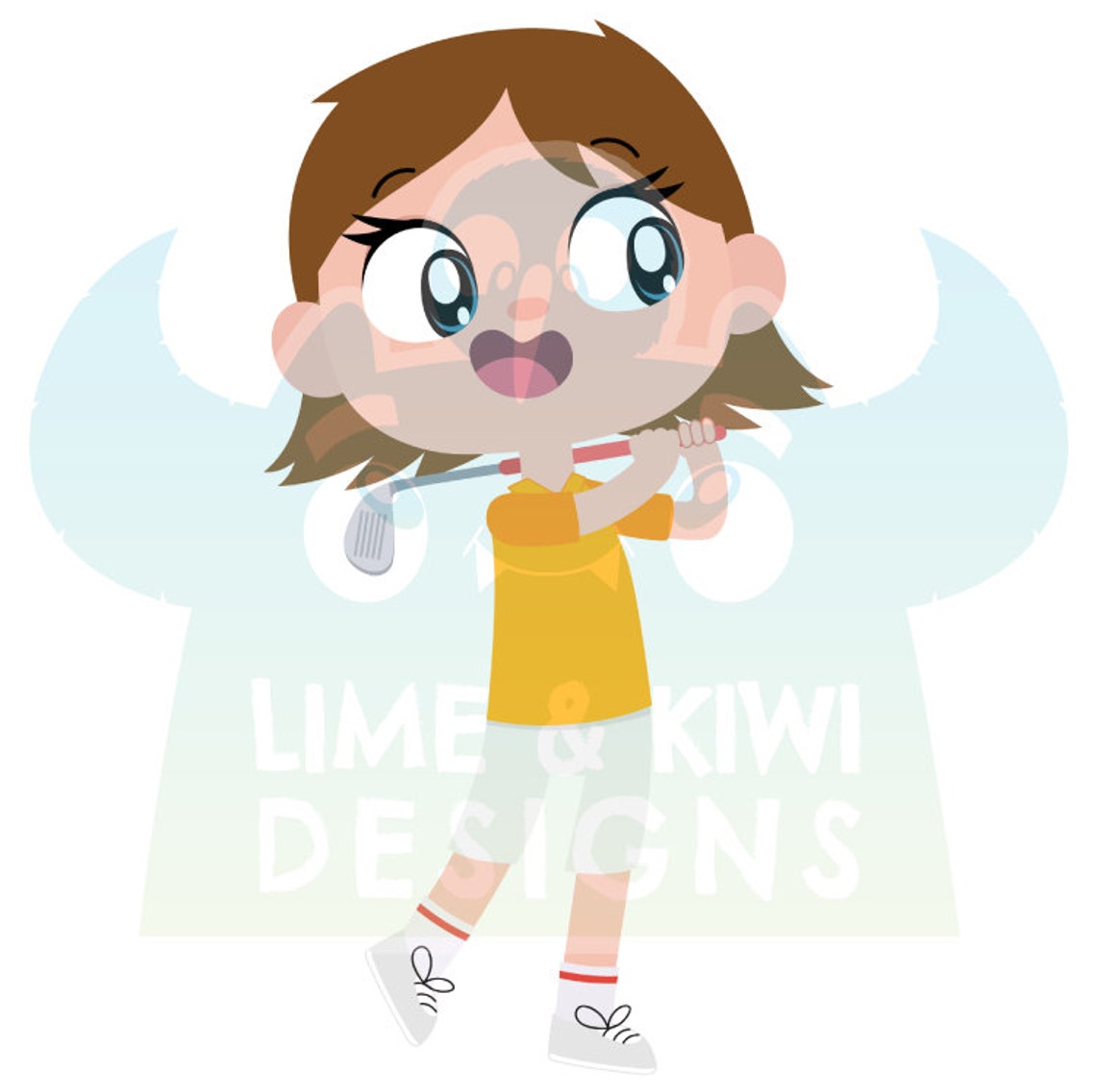 Golf Clipart, Black and White, Digital Stamps, Sports, Golf Court, Cute ...