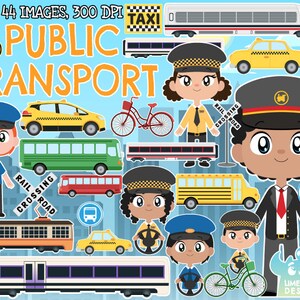 Transport Clipart Clipart Bundle 1, Black and White, Digital Stamps ...