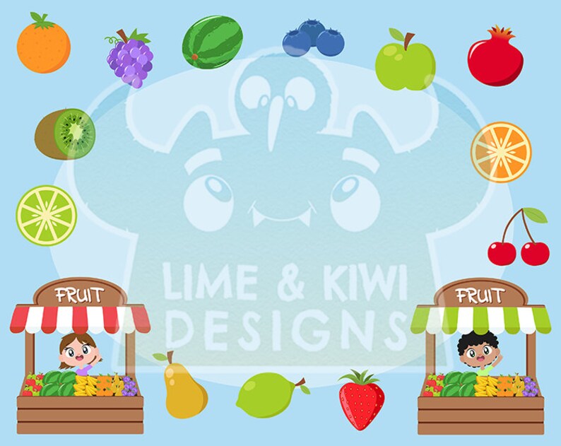 Simple Food Backgrounds Clipart, Instant Download Art, Commercial Use ...