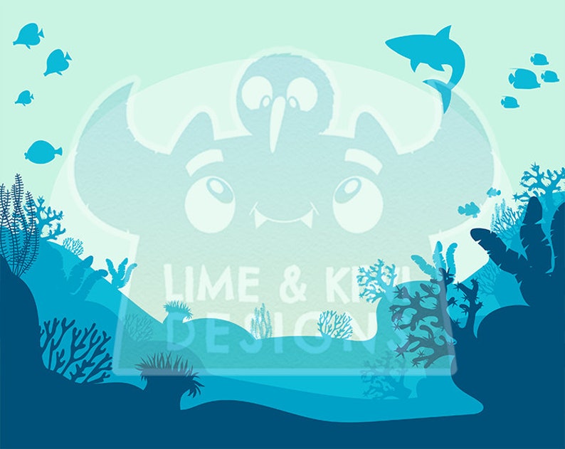 Simple Ocean Backgrounds Clipart Instant Download Vector Art - Etsy UK