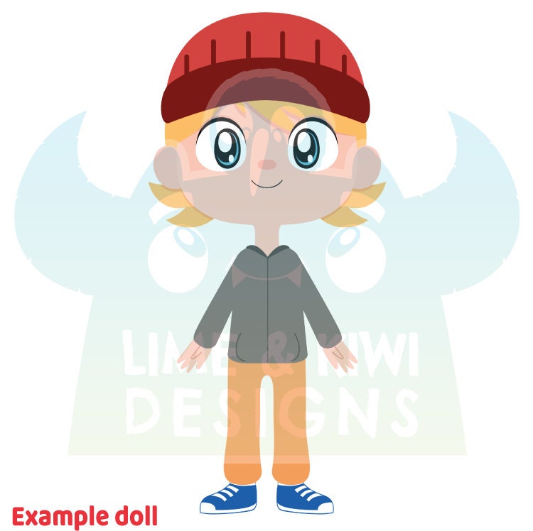 Paper Dolls Boys Clipart Instant Download Vector Art - Etsy