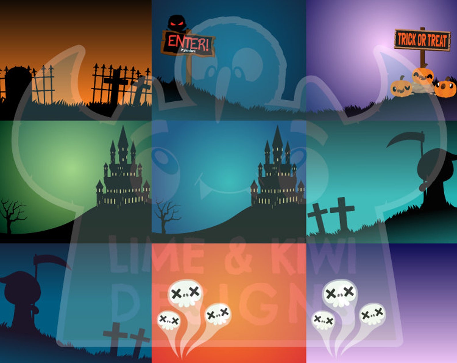 Ultimate Halloween Background Bundle Instant Download Vector - Etsy