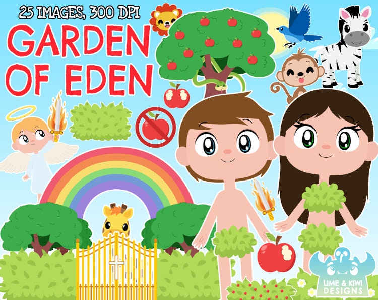 Garden of Eden/adam and Eve Clipart Instant Download Vector - Etsy