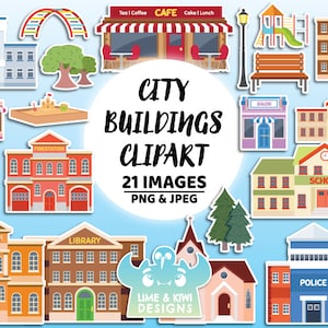 Community Buildings Clipart Bundle 1 Urban Backgrounds - Etsy UK