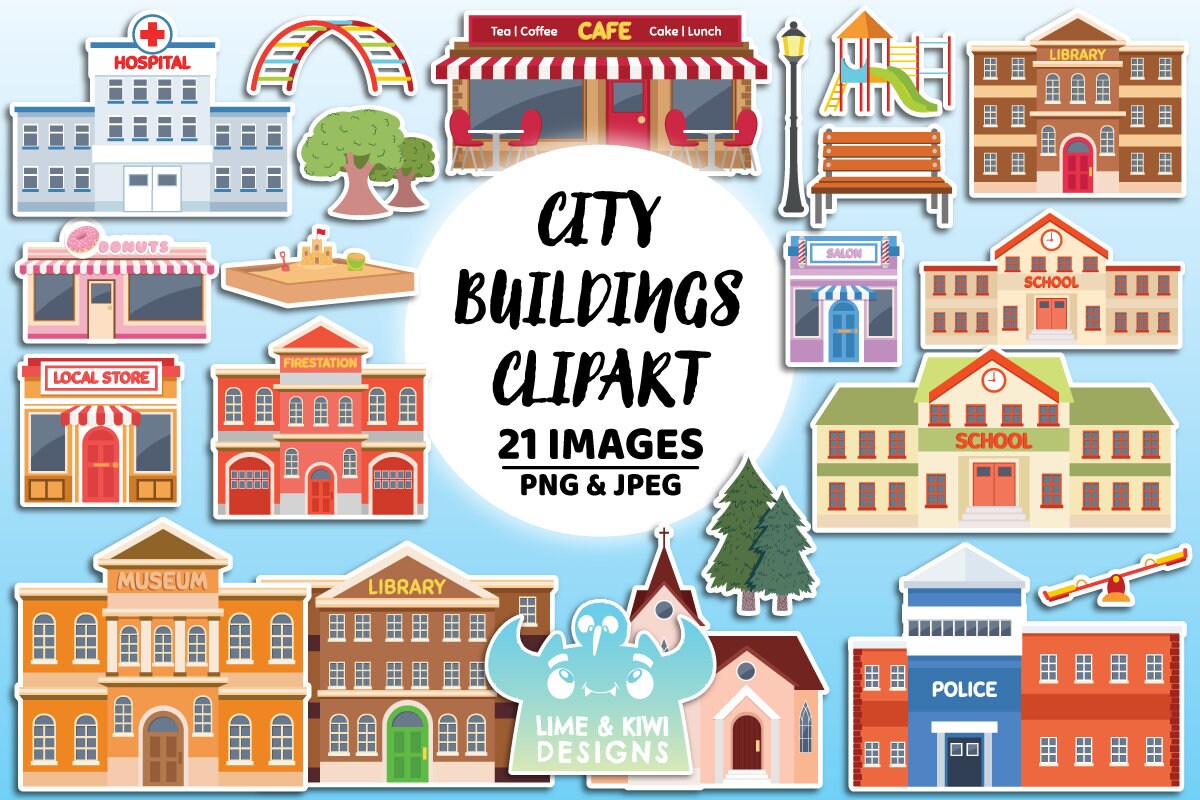 Community Building Clip Art