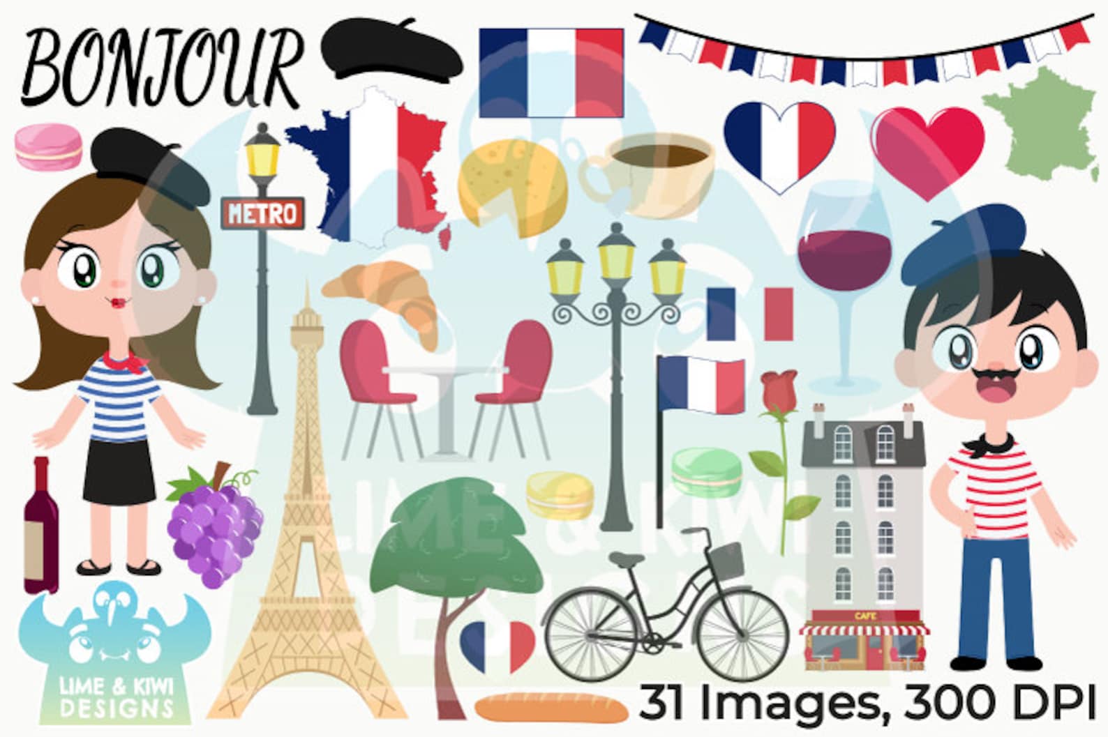 France Clipart Instant Download Vector Art Commercial Use - Etsy