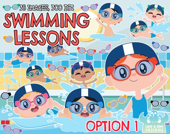 Kids Swimming Lessons Clip Art