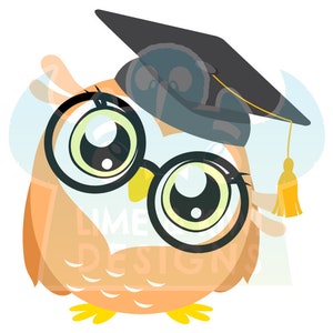 Graduation Owls Clipart Instant Download Celebration - Etsy UK