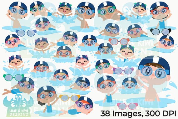 Kids Swimming Lessons Clip Art