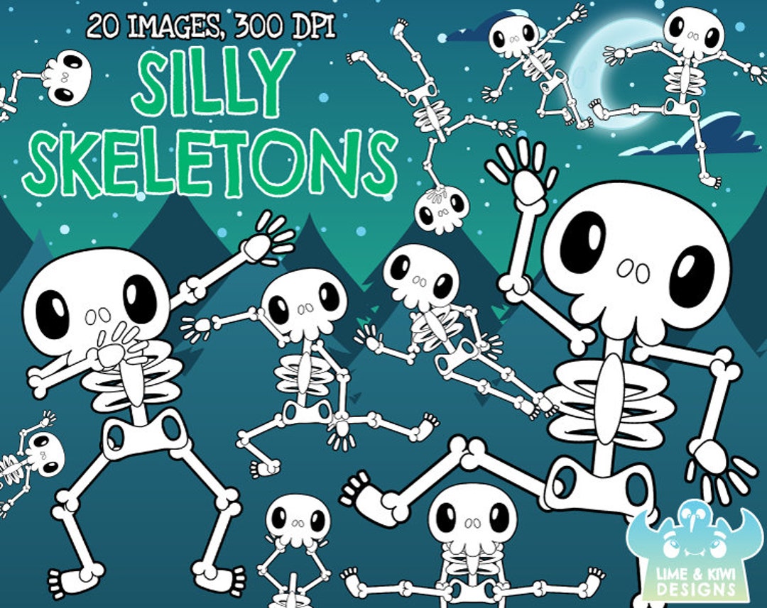 Silly Skeletons Digital Stamps Instant Download Art - Etsy