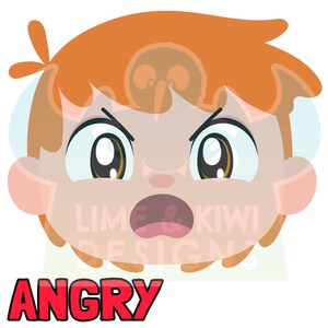 Caucasian Kids Emotions - Faces Clipart, Black and White, Digital ...