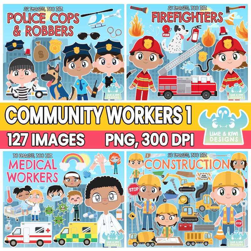 Community Helpers Clipart - Etsy