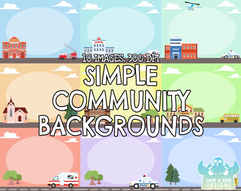 Simple Community Backgrounds Clipart,instant Download Art, Commercial ...