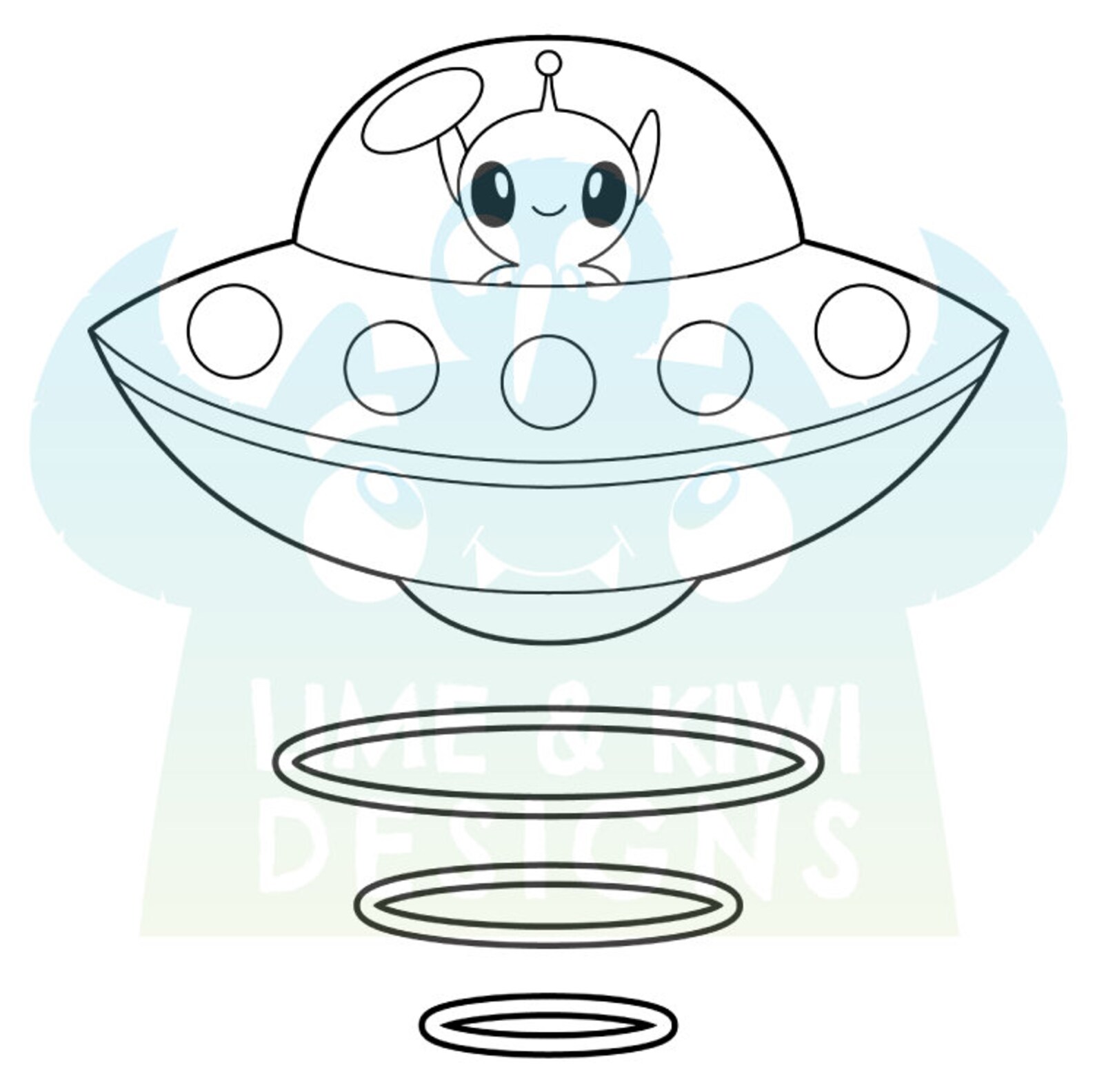 Aliens Digital Stamps Instant Download Space Spaceship - Etsy UK