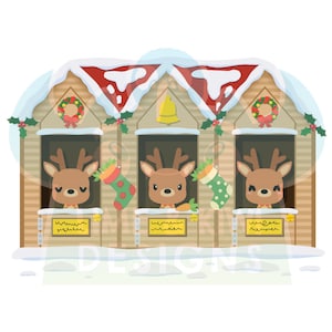 Christmas Reindeer Clipart, Instant Download Art, Commercial Use Clip ...