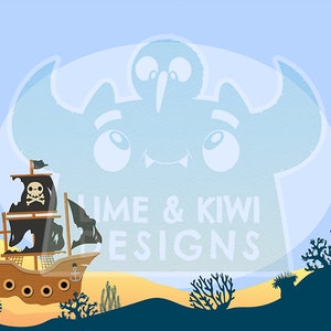 Simple Ocean Backgrounds Clipart, Instant Download Art, Commercial Use ...