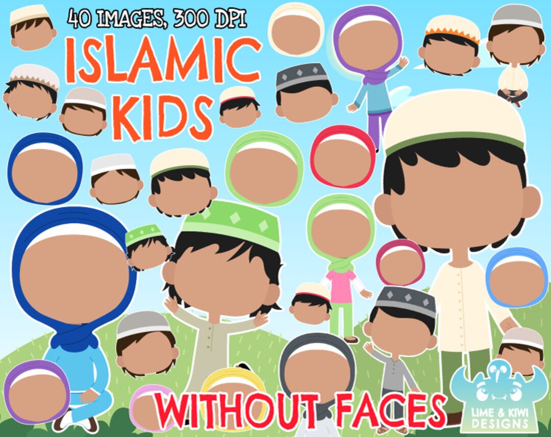 Muslim Kids Clipart In School