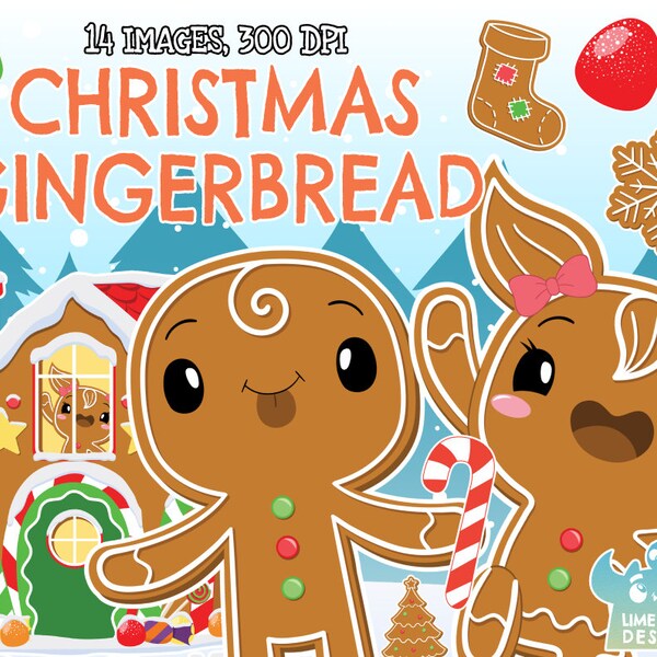Gingerbread Clipart - Etsy