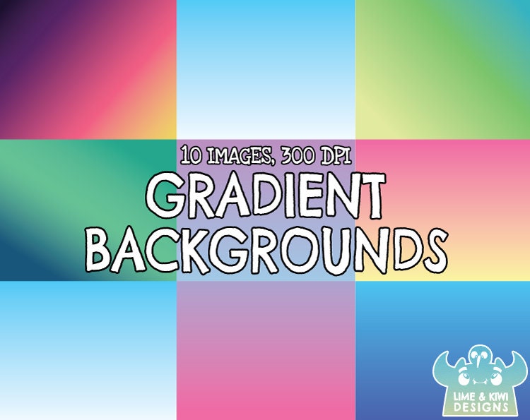Gradients Backgrounds Clipart, Instant Download Art, Commercial Use ...