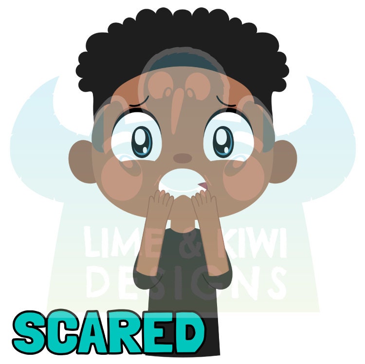 African American Kids Emotions option 2 Clipart Instant - Etsy