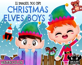 Christmas Elfs Clipart Cute Graphics PNG Doll North Pole - Etsy