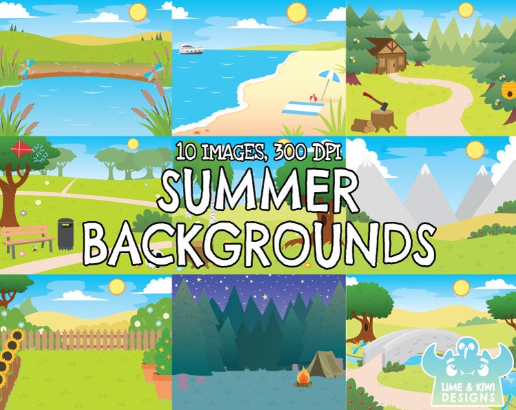 Seasonal Backgrounds Clipart Bundle 1 Spring Backgrounds - Etsy Australia