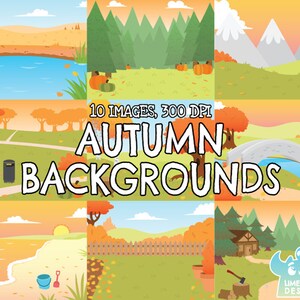 Seasonal Backgrounds Clipart Bundle 1, Black and White, Digital Stamps ...