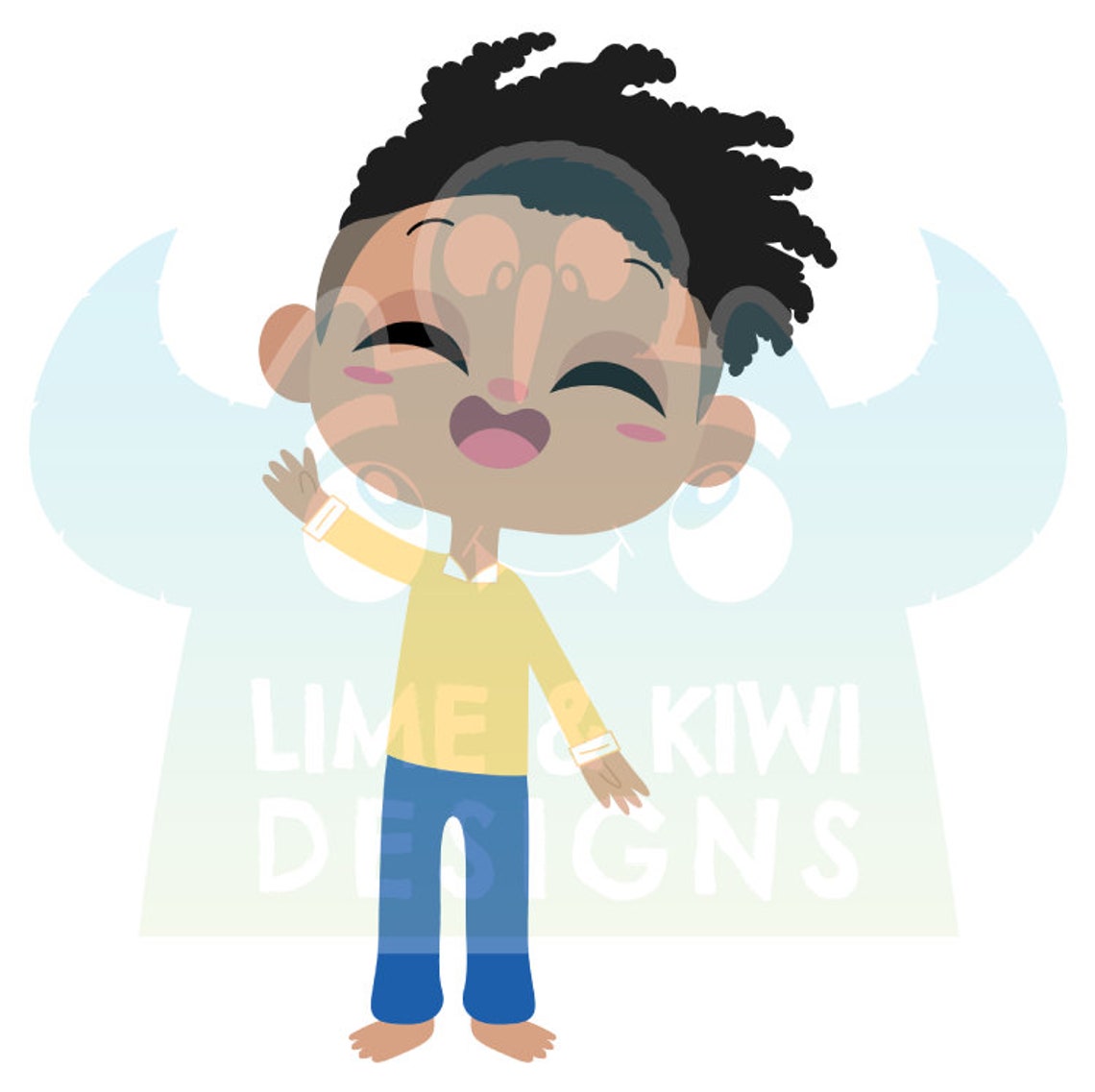 African American Kids option 1 Clipart Instant Download - Etsy