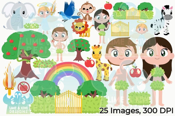 Adam In The Garden Of Eden Clipart