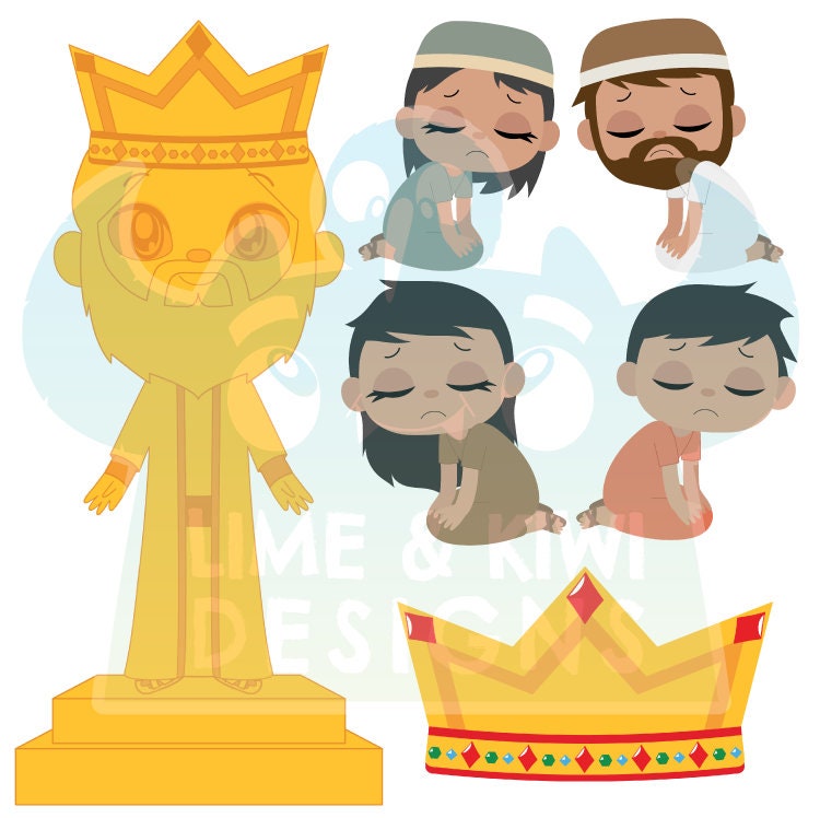 The Fiery Furnace Clipart, Black and White, Digital Stamps, Shadrach ...