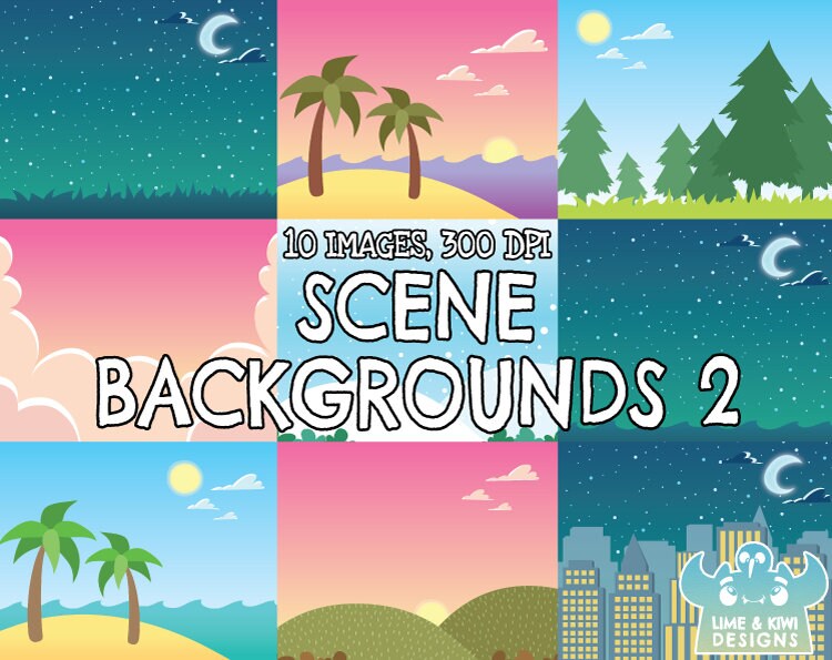 Scene Backgrounds 2 Clipart Instant Download Vector Art - Etsy UK
