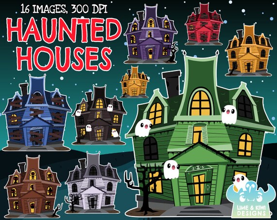 Haunted Halloween House Clipart With Trees
