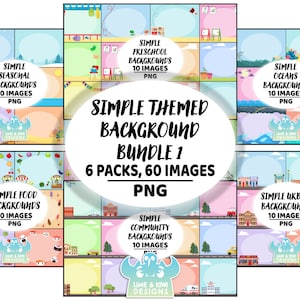 Simple Themed Background Bundle - Pack 1, Frame Background, Food ...