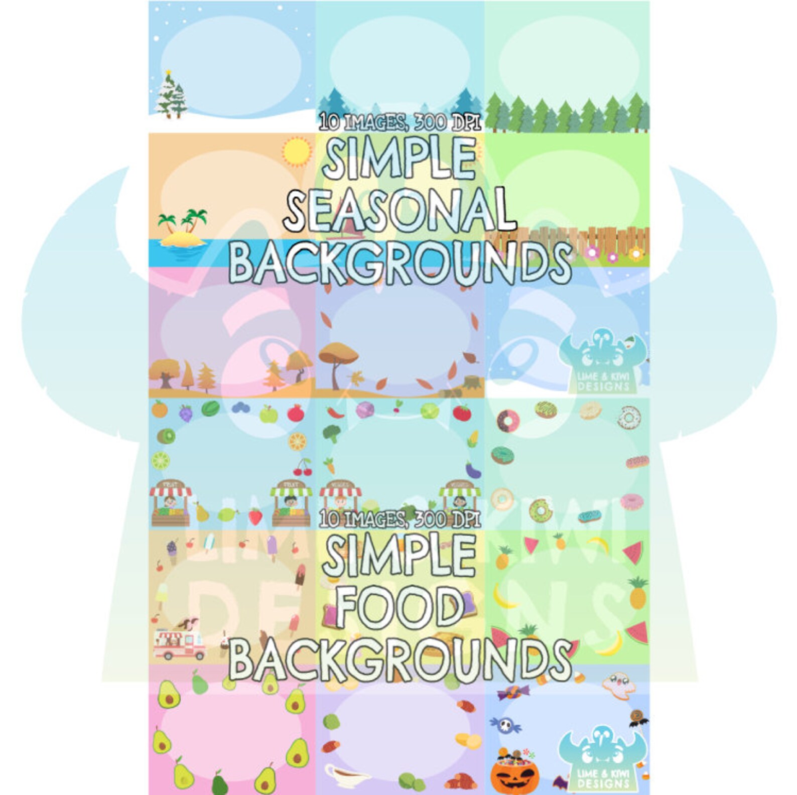 Simple Themed Background Bundle Pack 1 Frame Background - Etsy UK