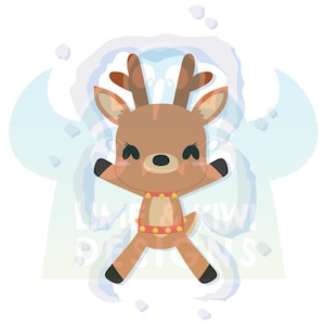 Christmas Reindeer Clipart, Black and White, Digital Stamps, Commercial ...