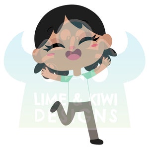 Hispanic Kids Clipart, Black and White, Digital Stamps, Commercial Clip ...