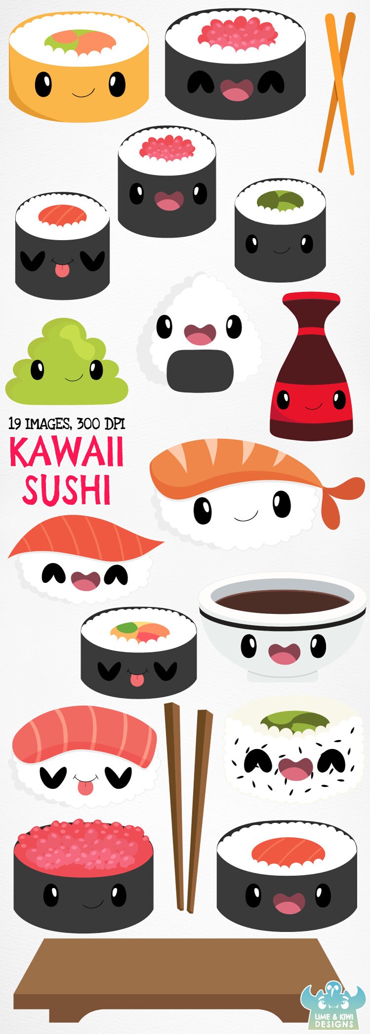 Kawaii Clip Art Kawaii Sushi Clip Art Kawaii Sushi