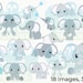 Elephants Clipart, Black and White, Digital Stamps, Commercial Use Clip ...