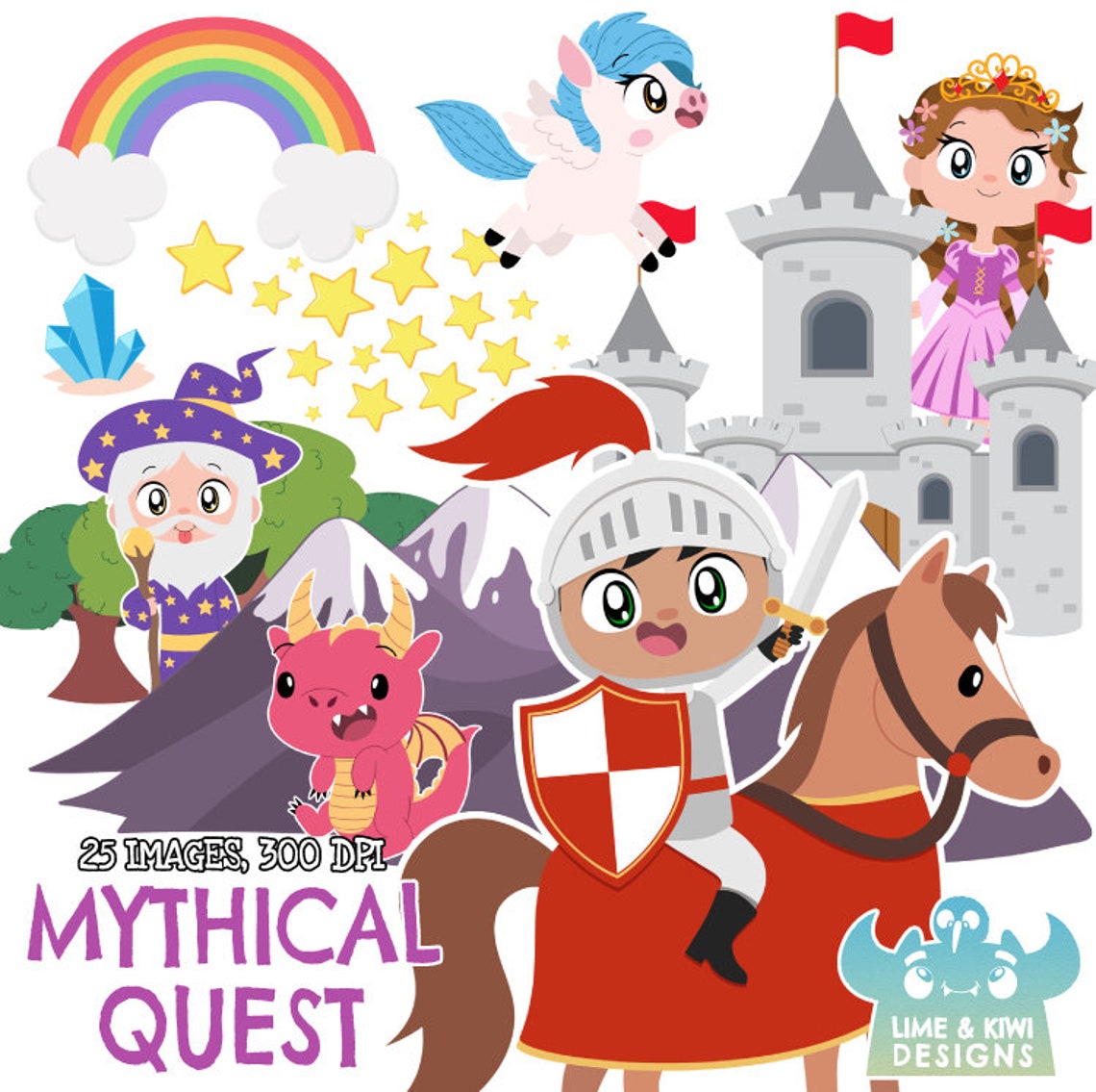 Mythical Quest Clipart Instant Download Vector Art Clip | Etsy