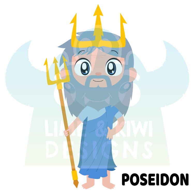 Greek Mythology Characters - Males Clipart, Black and White, Digital ...