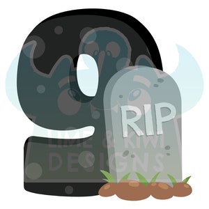 Halloween Numbers Clipart, Black and White, Digital Stamps, Commercial ...