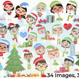 Christmas Morning Clipart, Black and White, Digital Stamps, Commercial ...