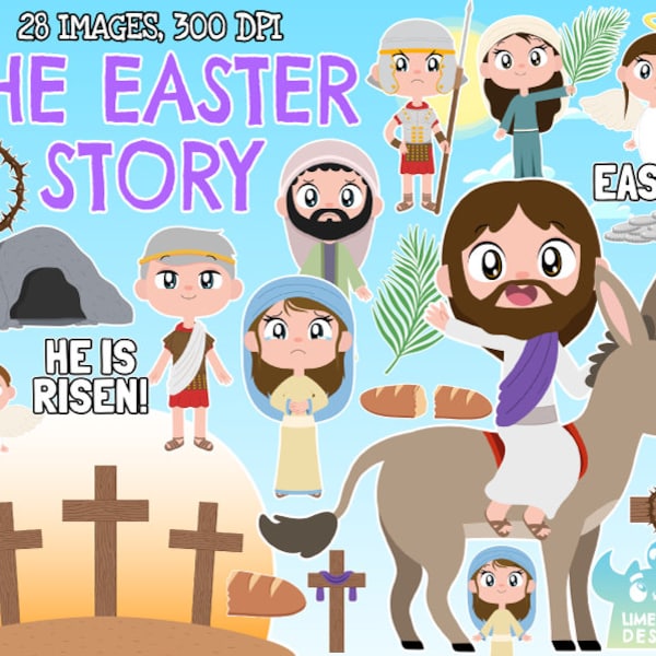 Black and White Christian Easter Clipart - Etsy