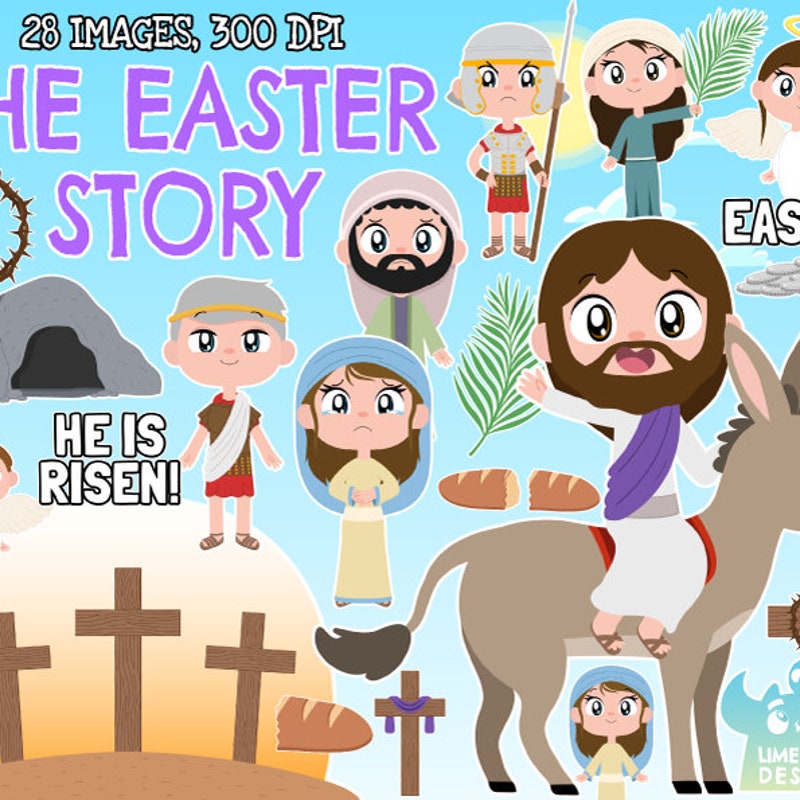 Jesus on Donkey Clipart - Etsy