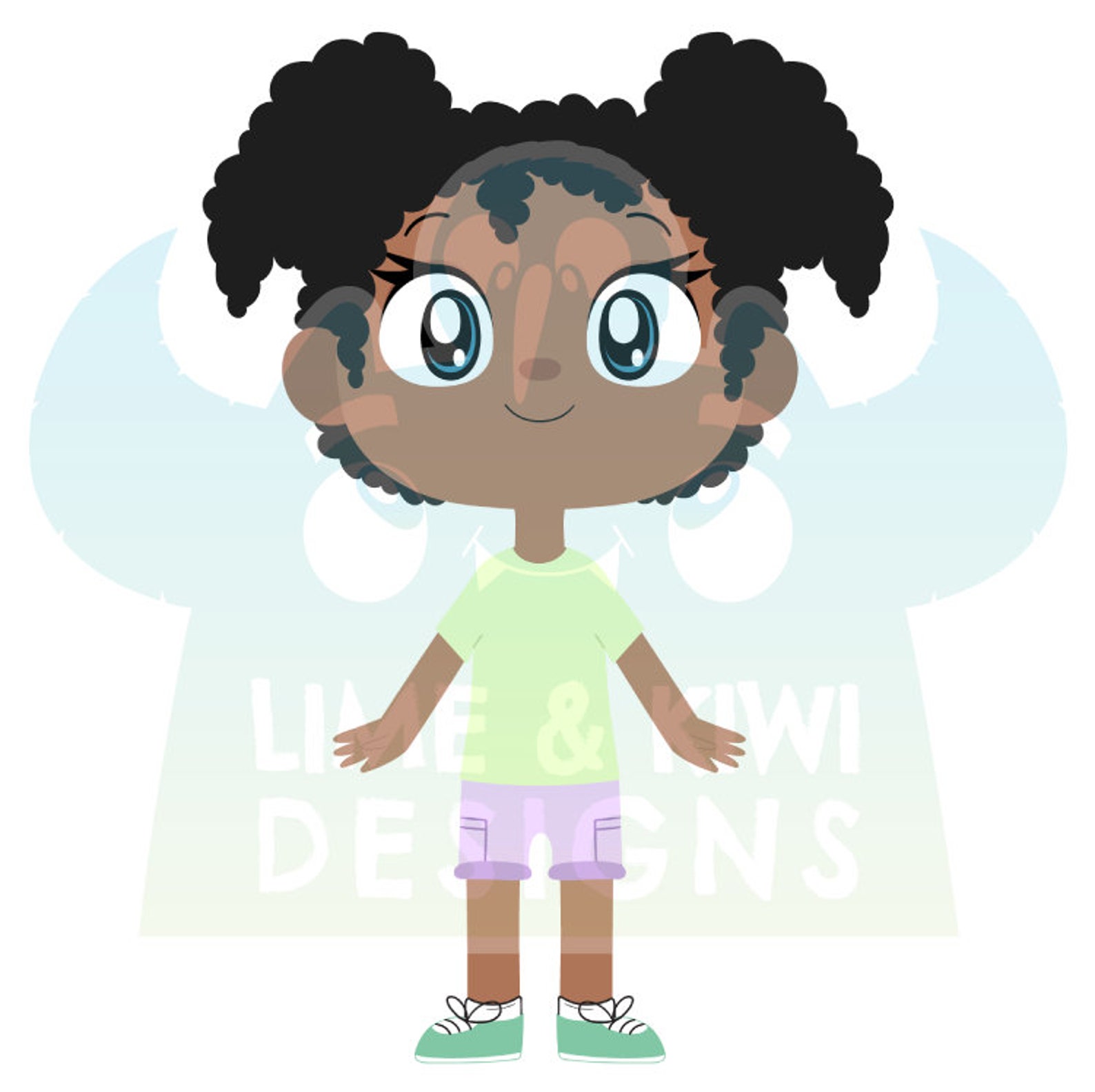 African American Kids option 2 Clipart Instant Download - Etsy