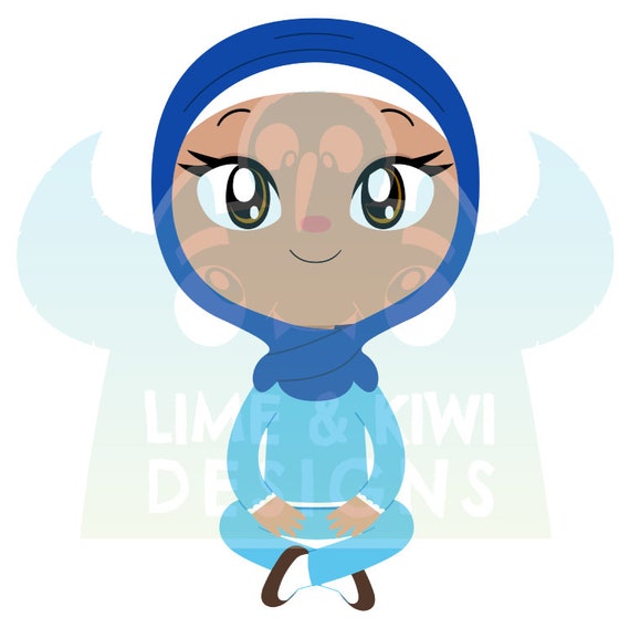 Muslim Kids Clipart In School