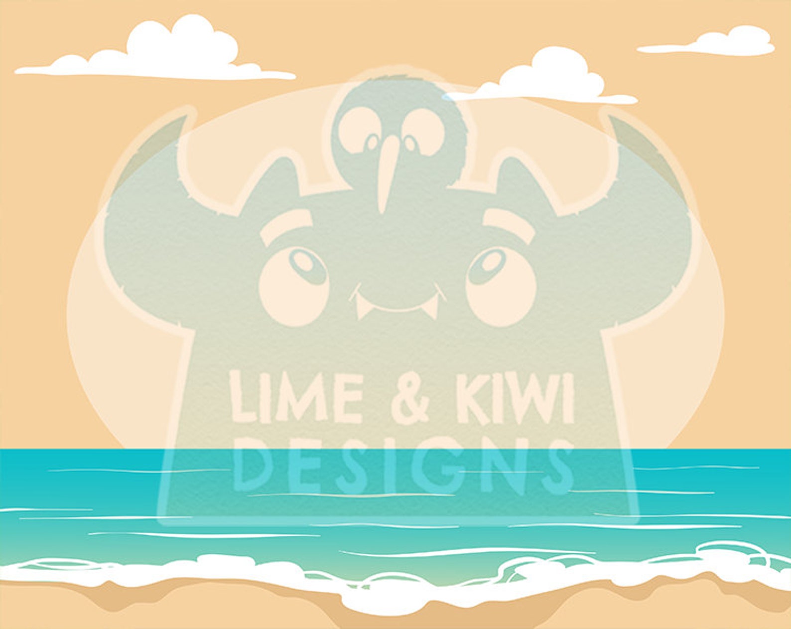 Simple Ocean Backgrounds Clipart Instant Download Vector Art - Etsy UK