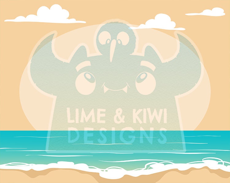 Simple Ocean Backgrounds Clipart Instant Download Vector Art - Etsy