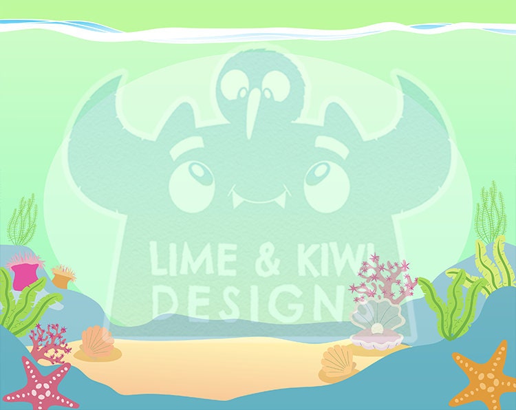 Simple Ocean Backgrounds Clipart Instant Download Vector Art - Etsy